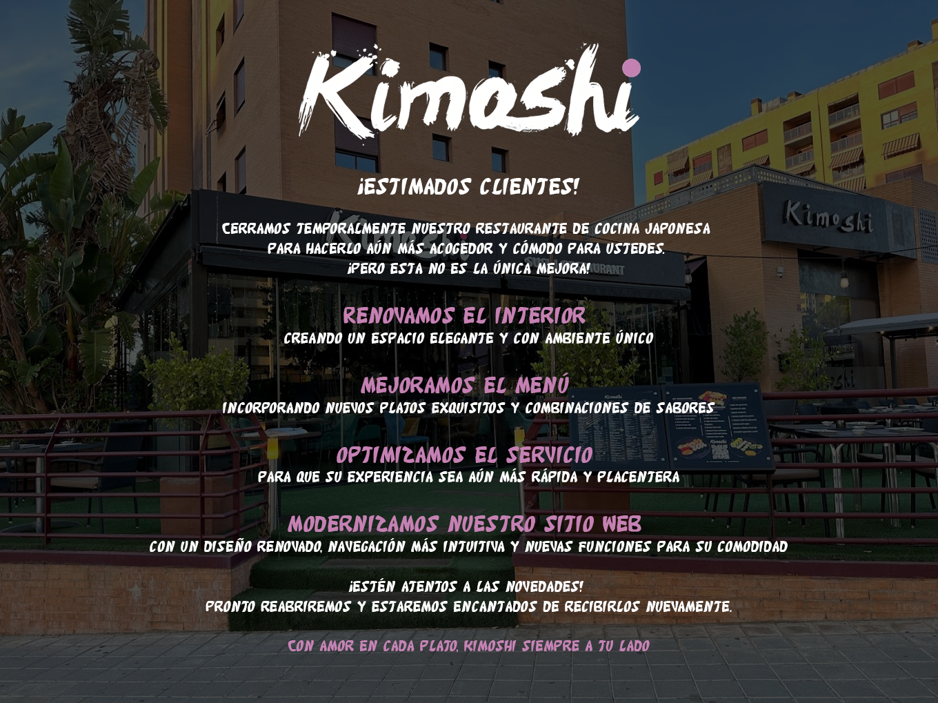 Cerrado - Kimoshi | 🍥🍣🍱🥢 | Entrega a domicilio y para llevar en Alicante